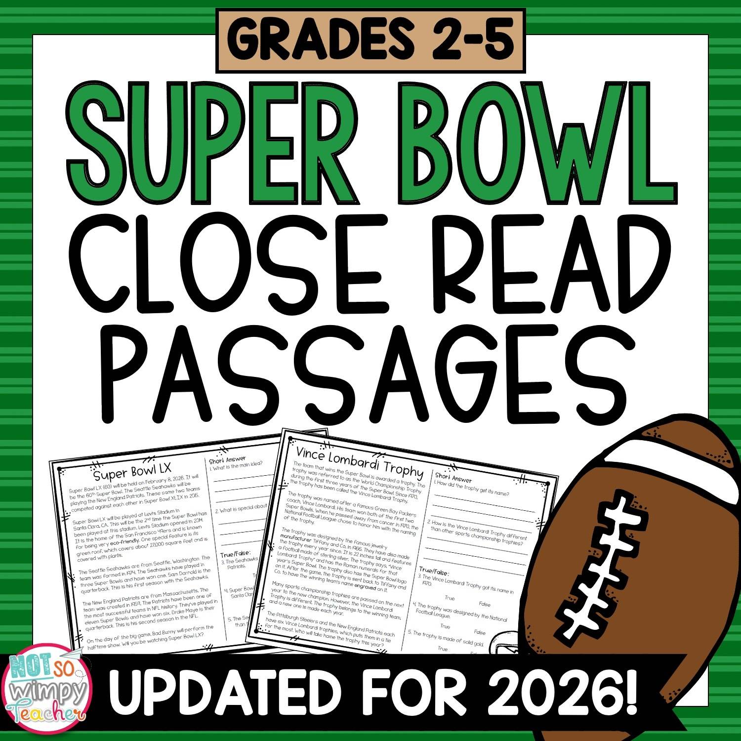 Super Bowl Close Reading Passages