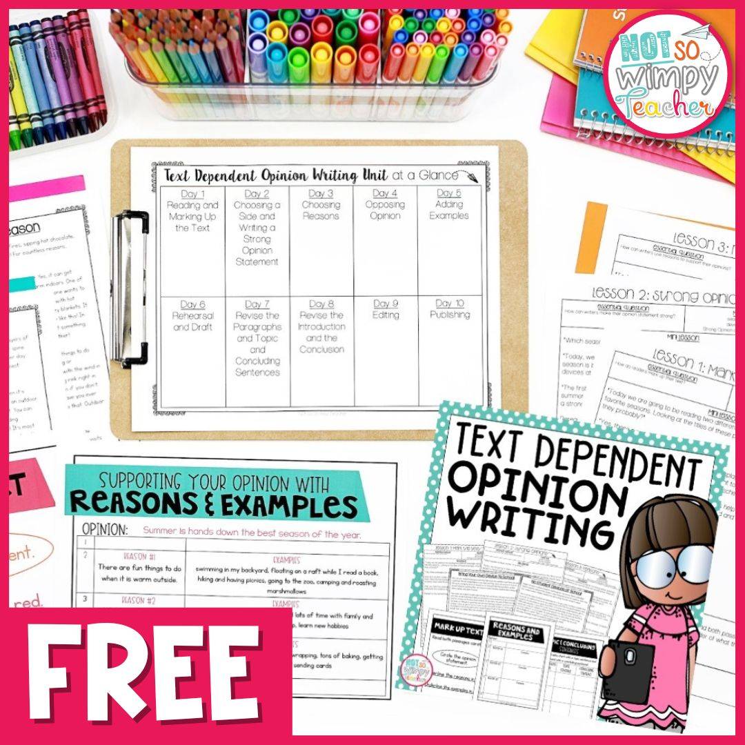 Free Text Dependent Opinion Writing Unit