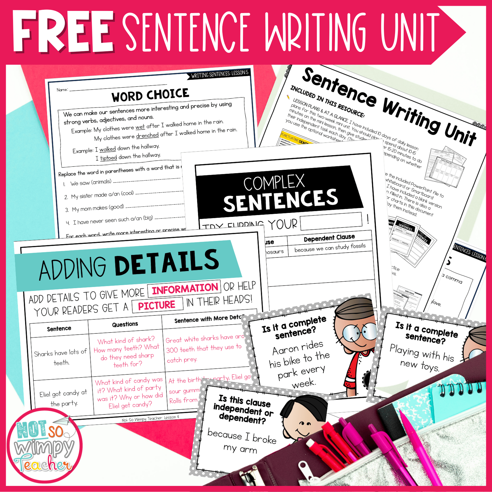 Free Sentence Writing Unit