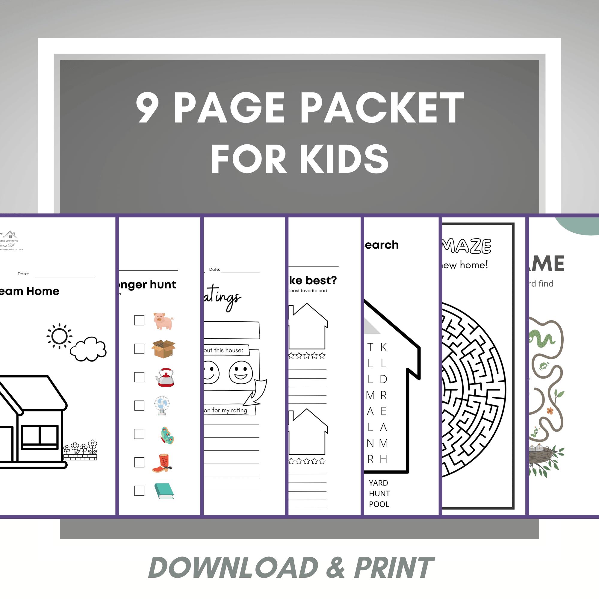 Open House Packet for Kids