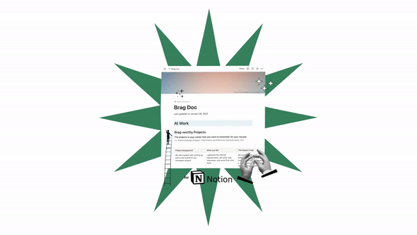 Get your work recognized with this Notion template