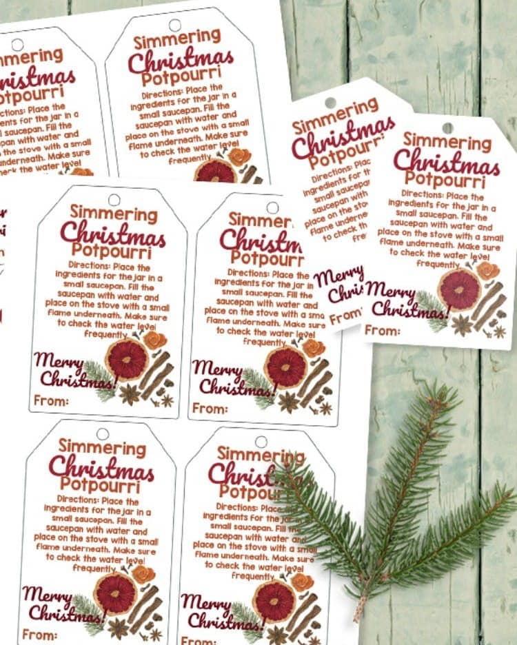 FREE Printable Simmering Potpourri Gift Tags!