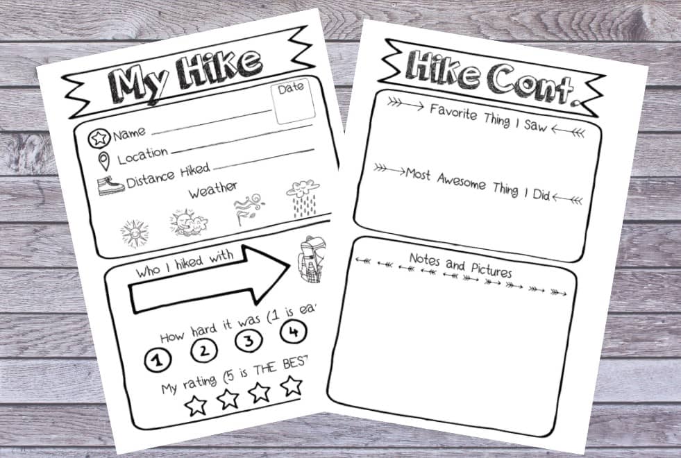 Fun Engaging Printable Hiking Journal For Kids FREE Printable Hike 
