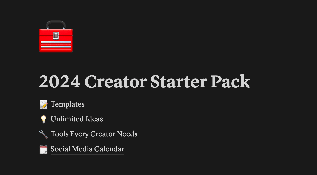 2024 Creator Starter Pack, My Ultimate Focus Playlist, and Your Tongue is Making You Ugly
