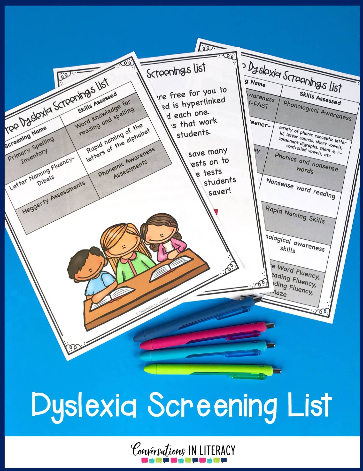 FREE Dyslexia Screening List