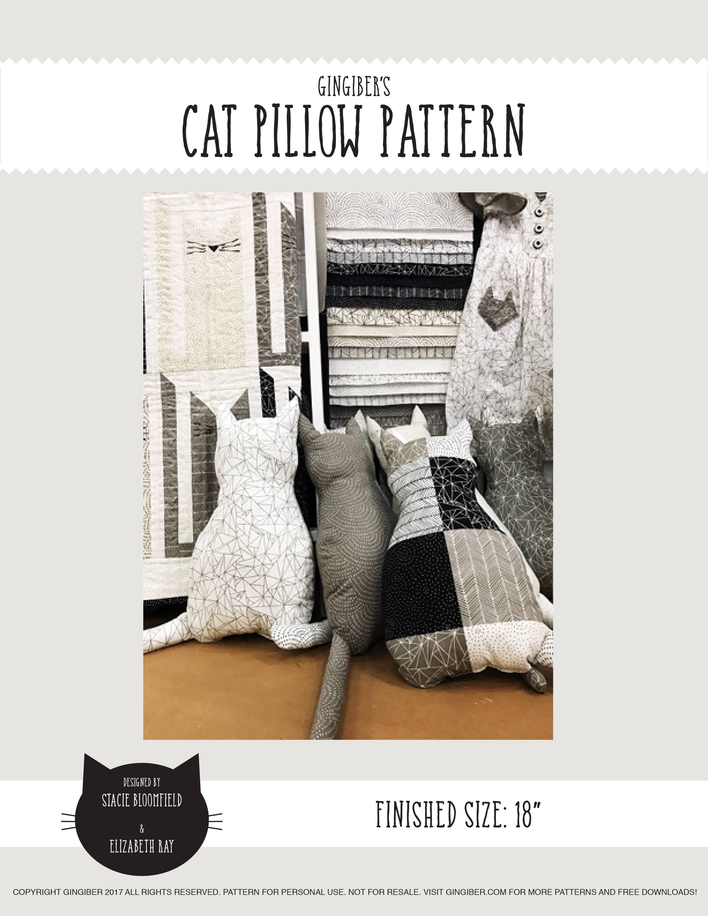 GINGIBER'S FREE CAT PILLOW PATTERN