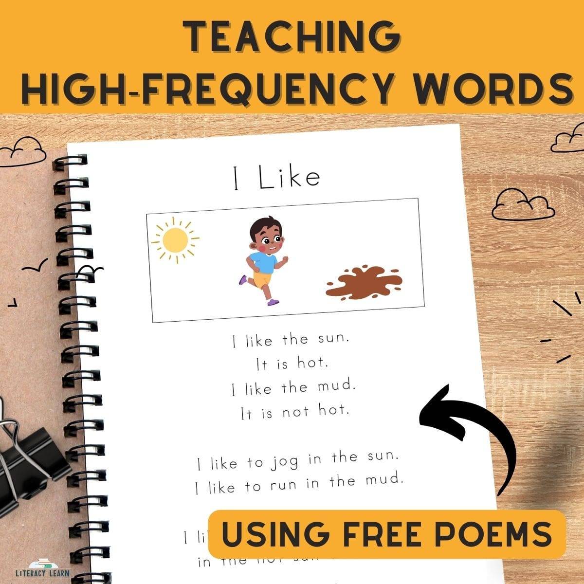 📝 High Frequency Word Printables (7 FREE Poems)