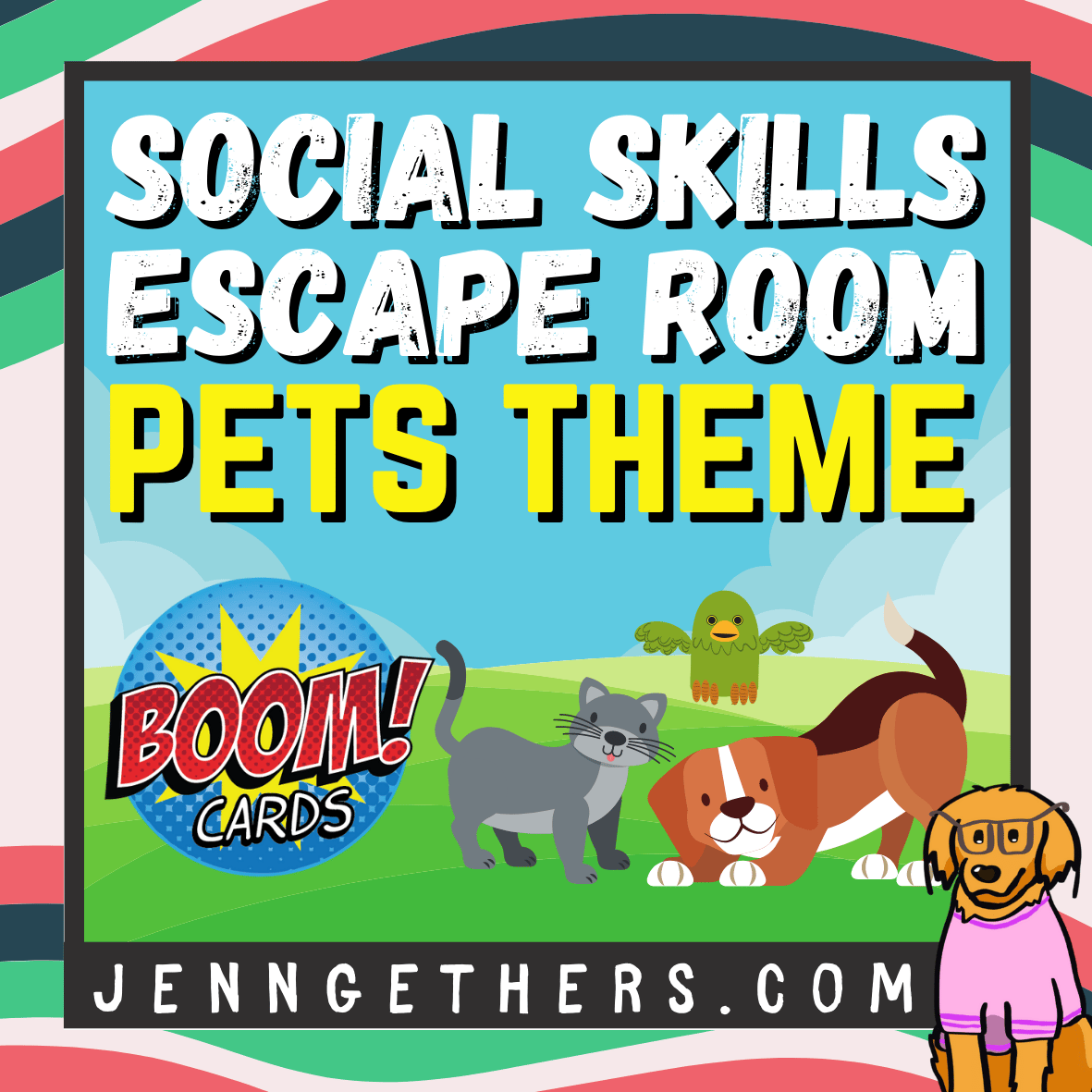 Get your free Social Skills Escape Room for Boom Cards!