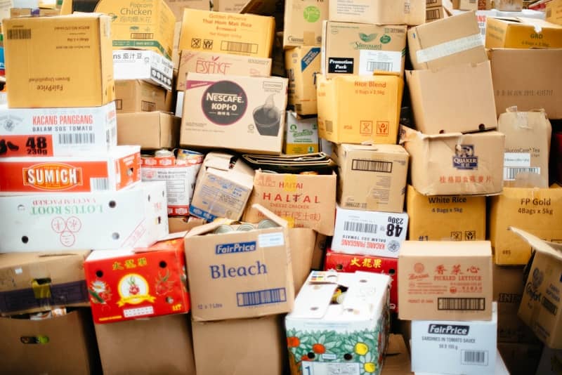A whole wall of empty boxes