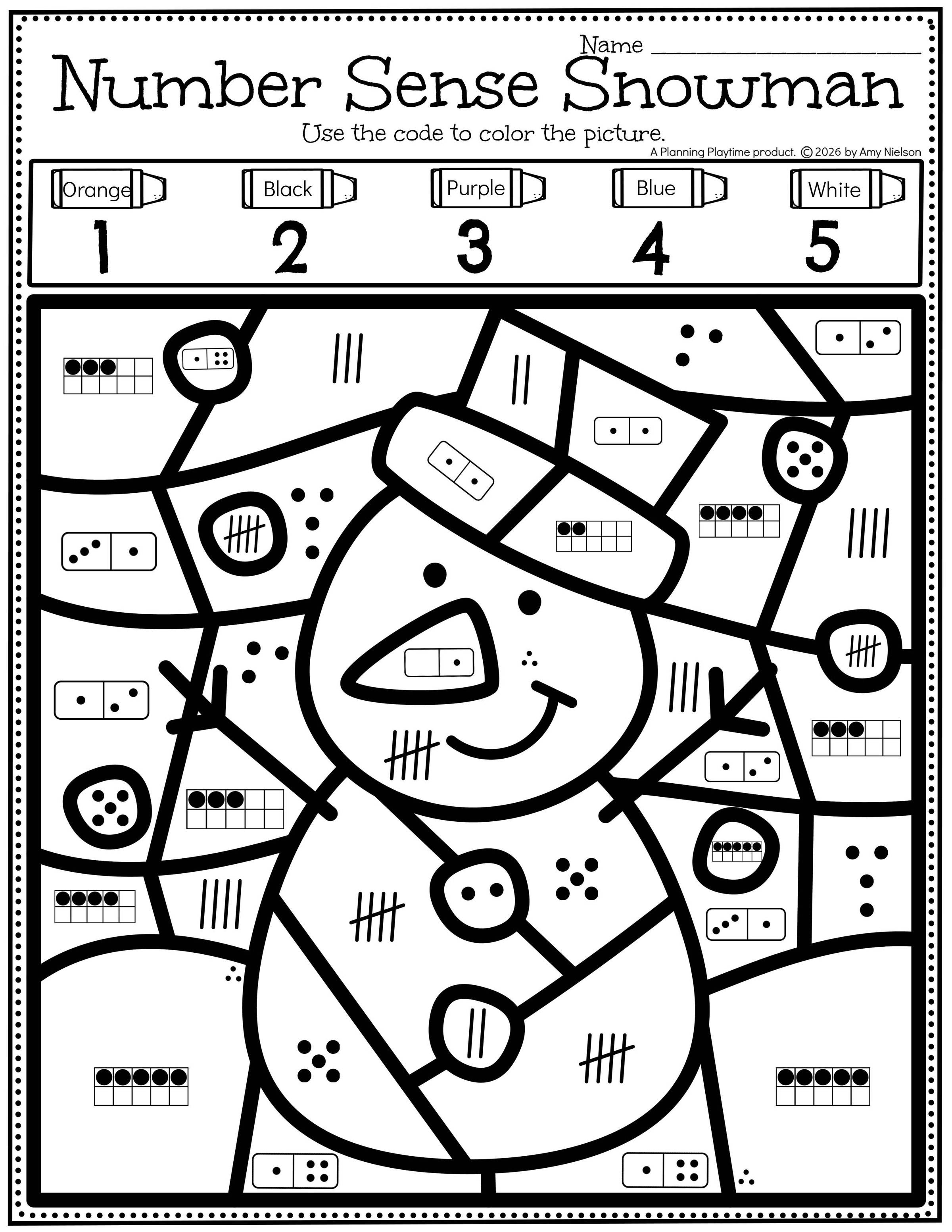 Free Number Sense Math Turkey Activity