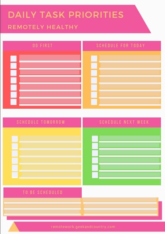 Daily Task Priorities