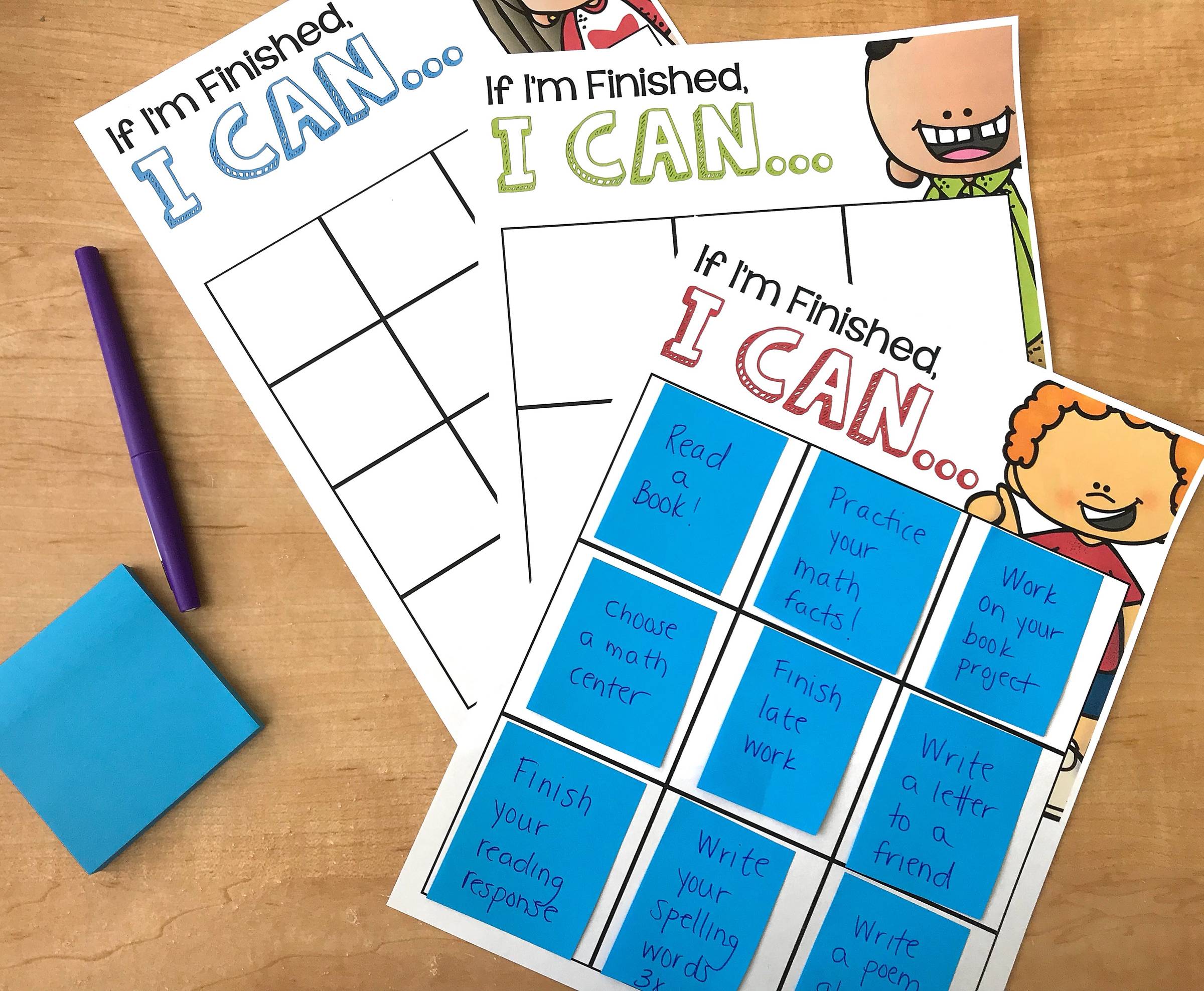 Fast Finishers Choice Board