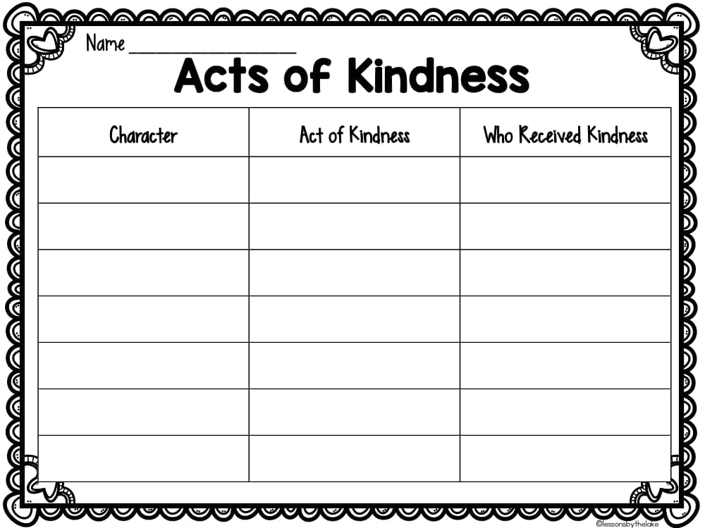Grab the FREE Kindness Graphic Organizers!