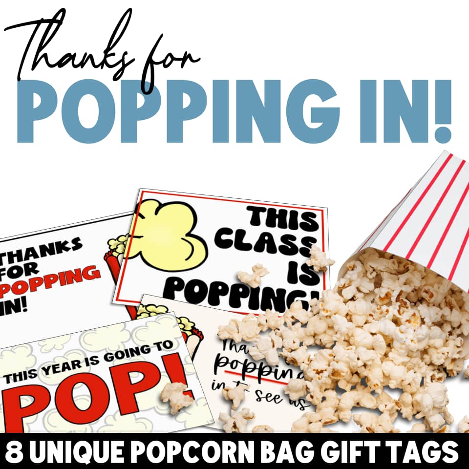 Popcorn Gift Bag Tags for Open House