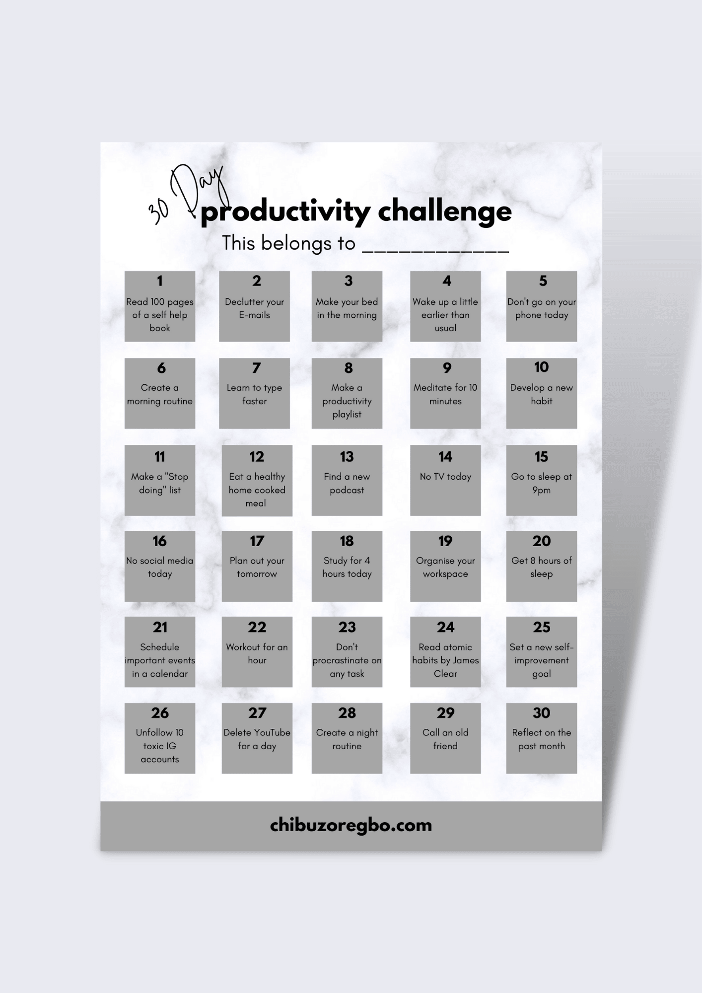 30-day productivity challenge