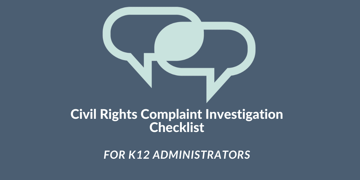Civil Rights Complaint Investigation Checklist