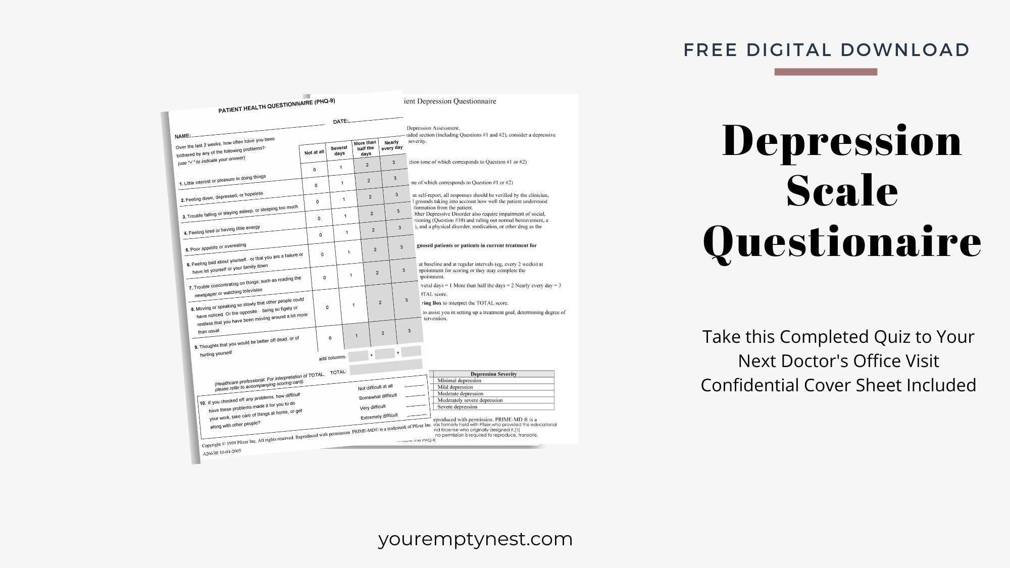 Depression Scale Landing Page