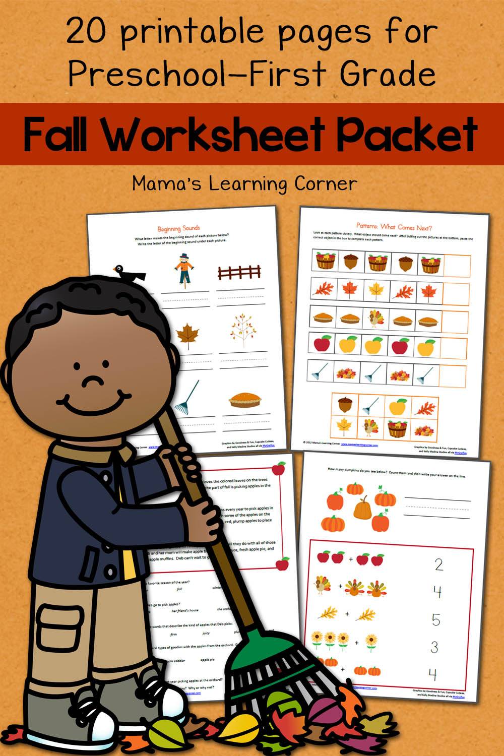 Fall Worksheets For First Grade
