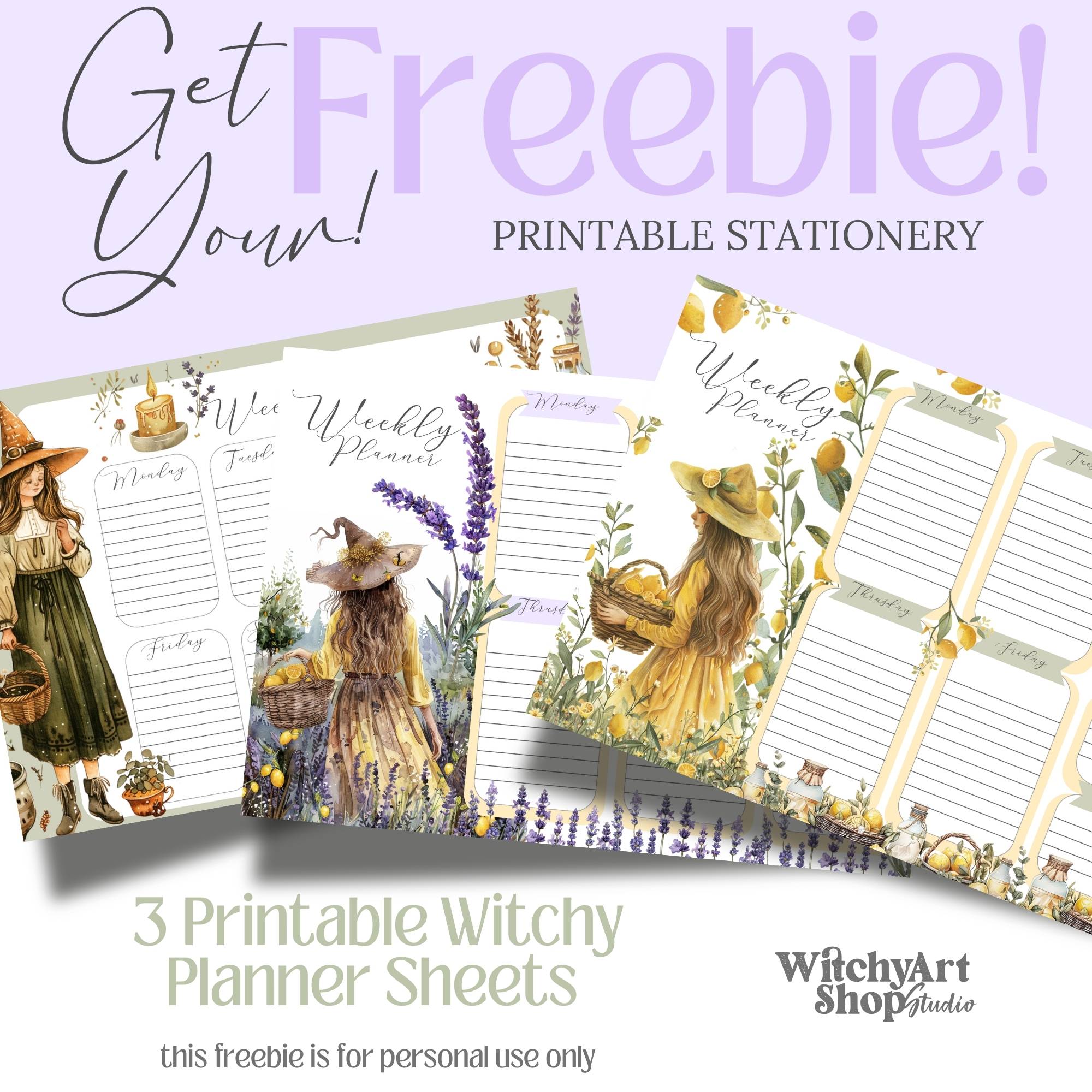 Witchy Weekly Planners Sheets - Printable Freebie!