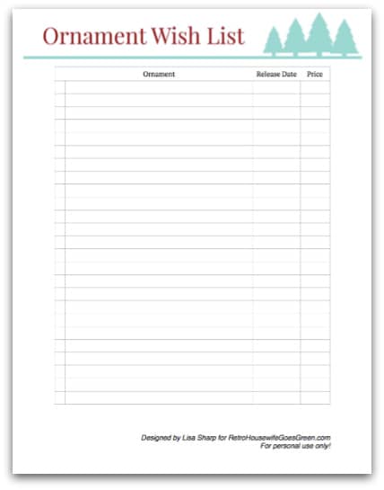 Free Ornament Wish List