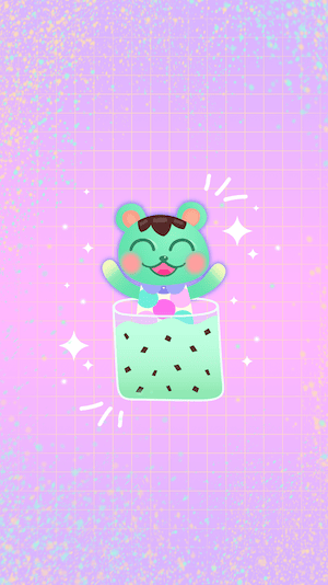 animal crossing new horizons mint chip phone wallpaper