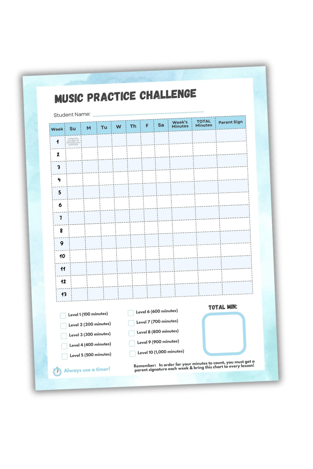Grab this Practice Challenge Chart