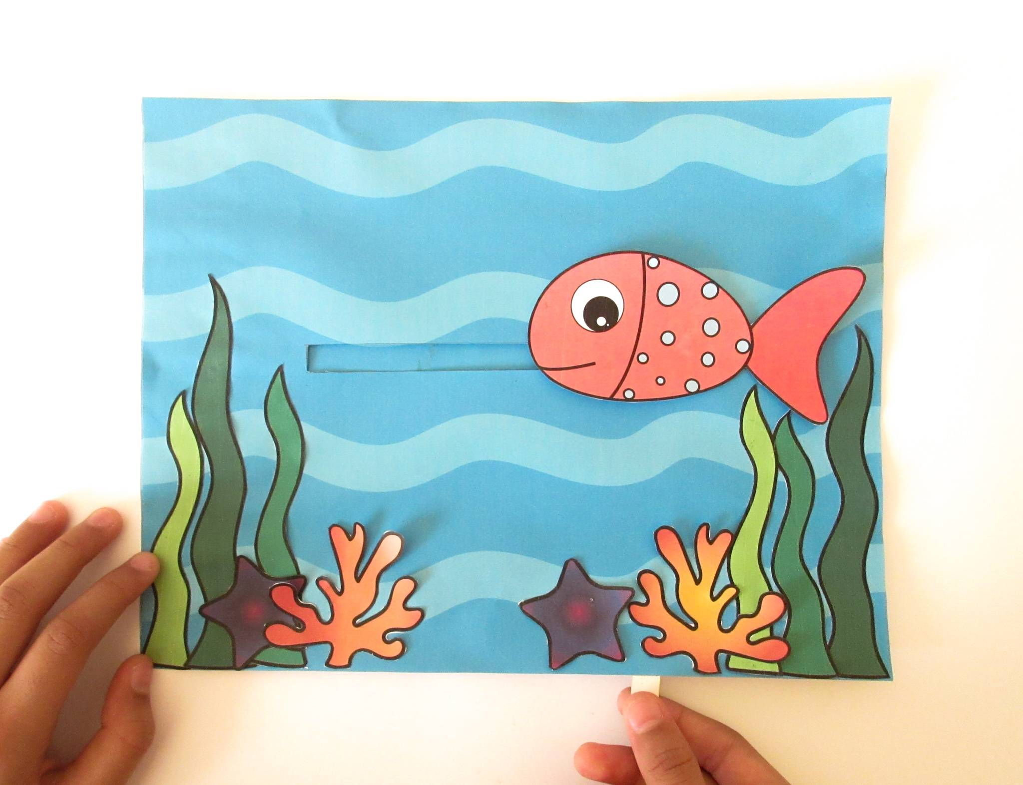 Easy Ocean craft idea for kids with free ocean template