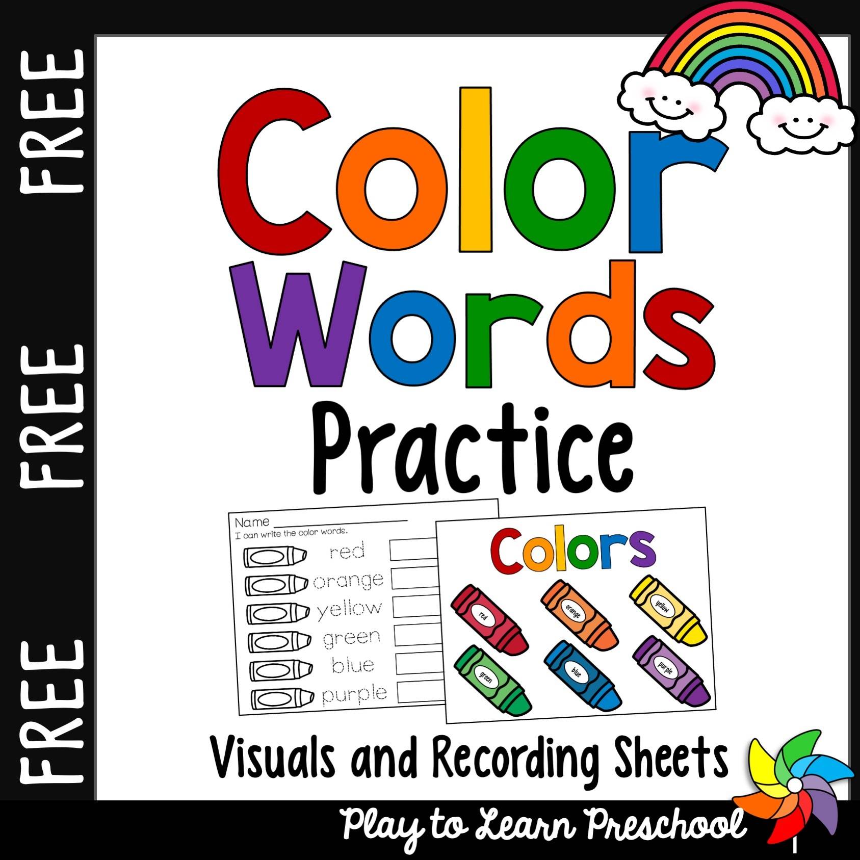 Send me the Color Words Practice Sheets!