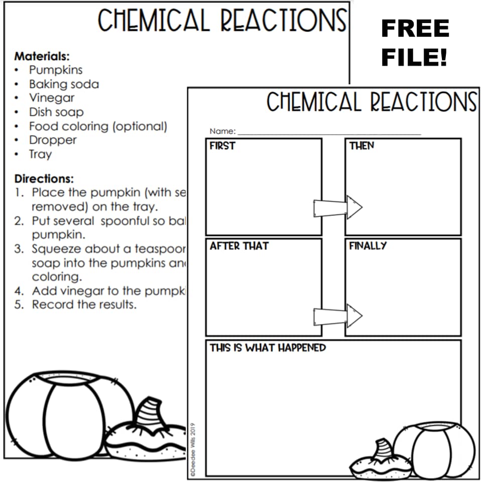 Pumpkin Experiment and Activities for Kindergarten - FREE FILE!