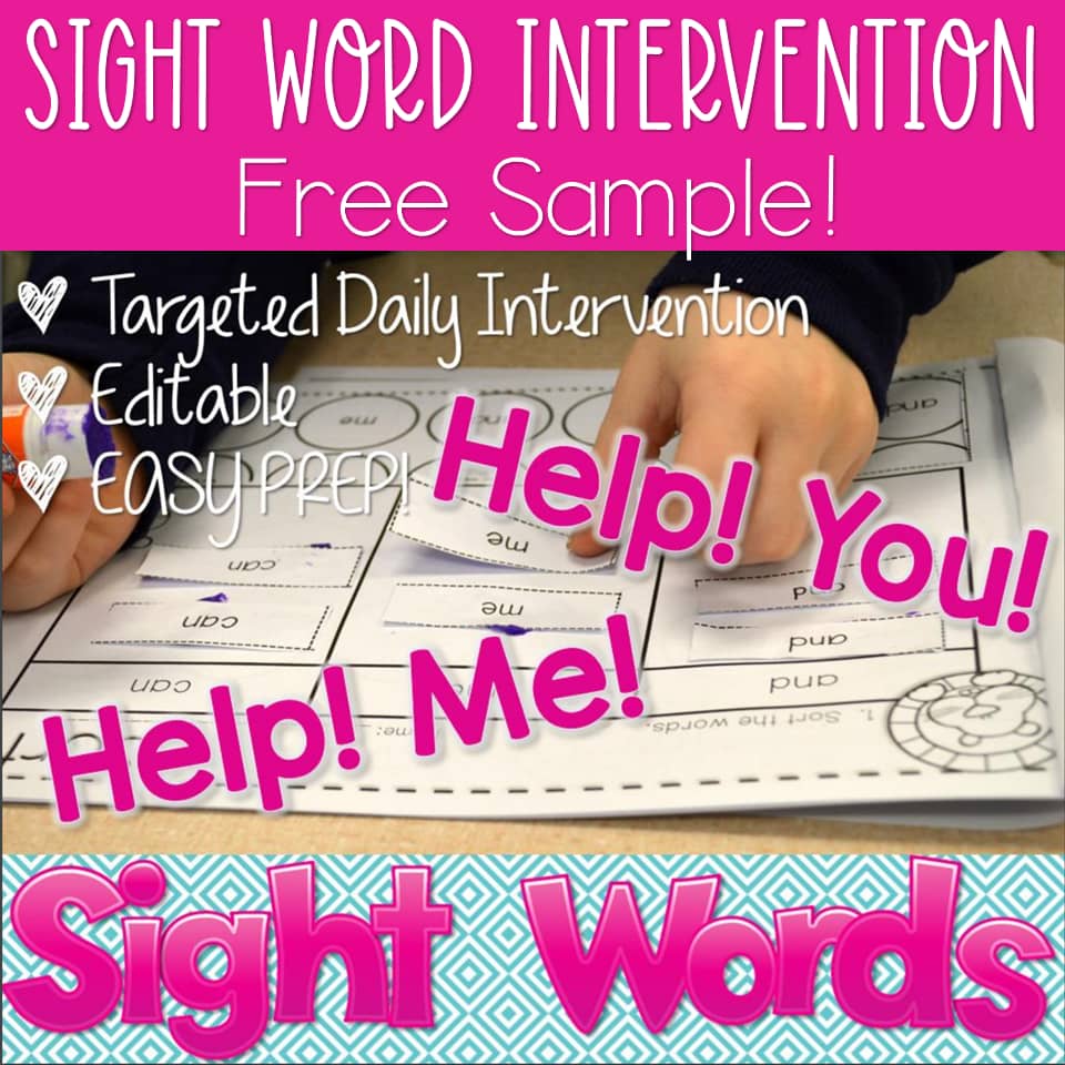 Kindergarten Targeted Sight Word Intervention