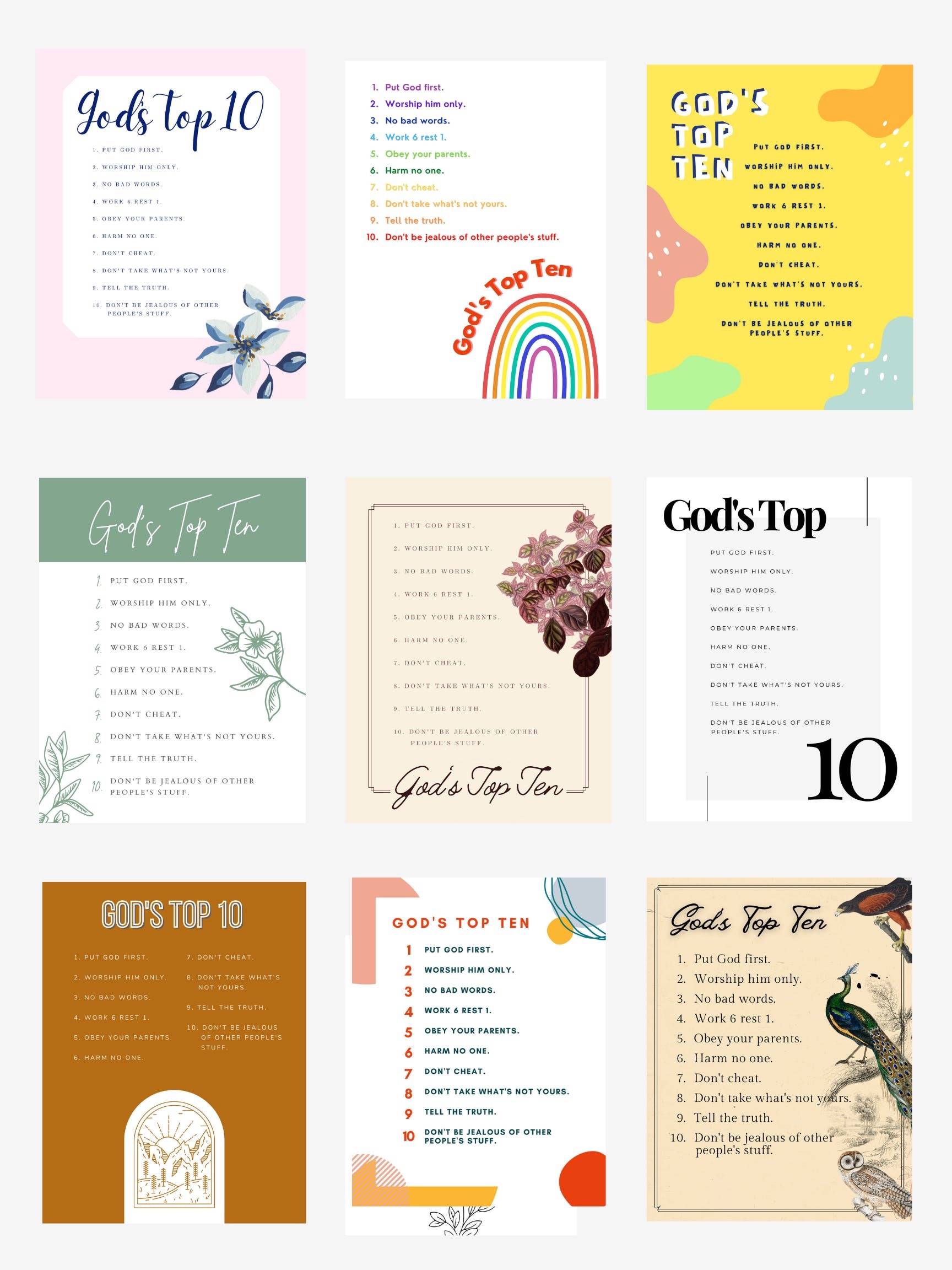 God's 10 Commandments