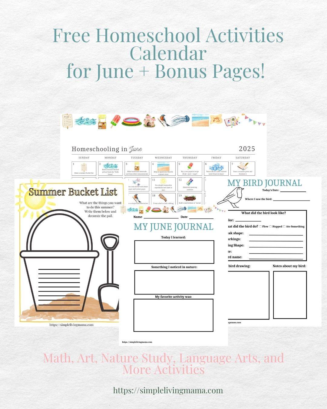 June Homeschool Activities Calendar - Simple Living Mama
