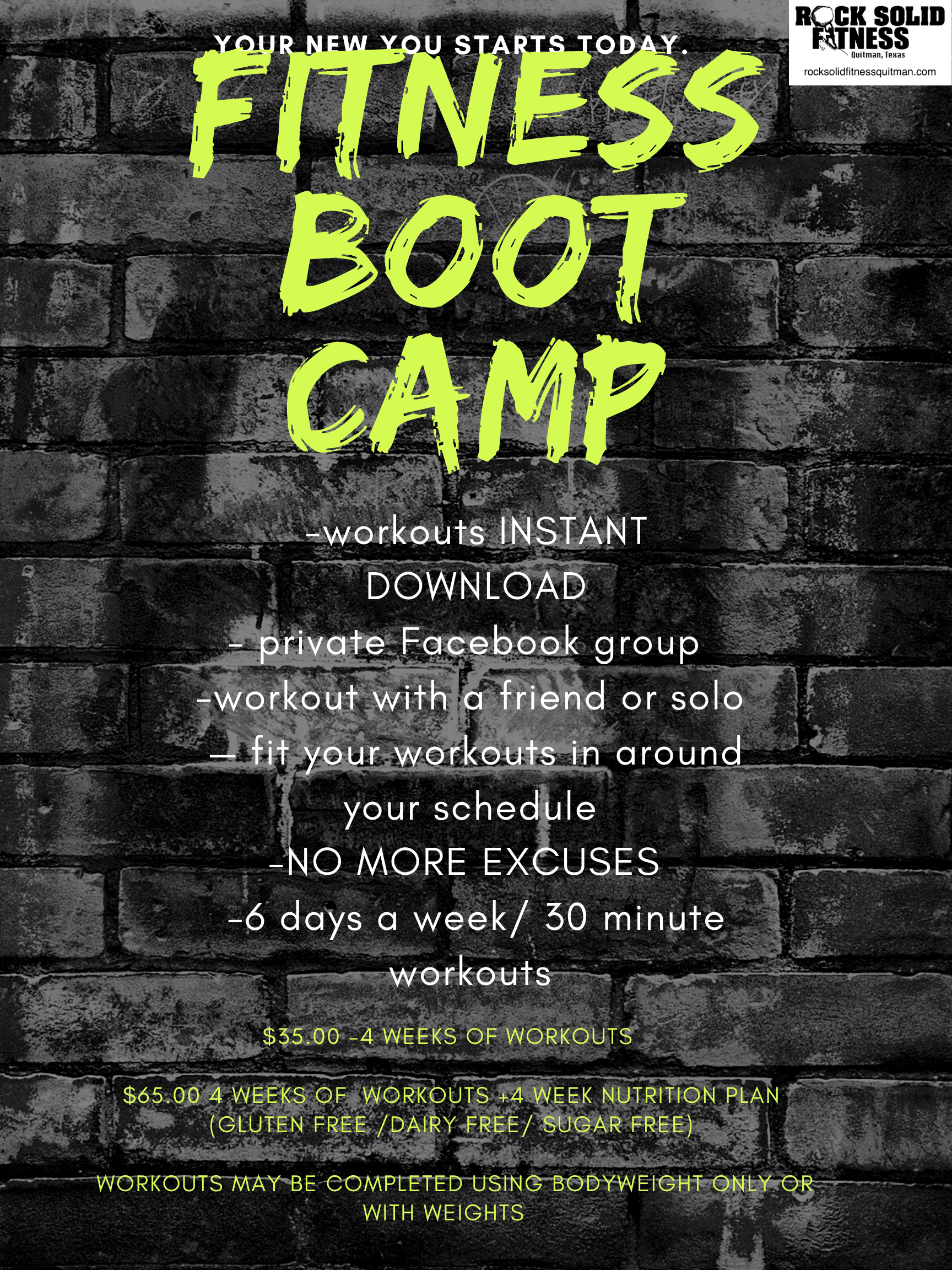 4 Week Boot Camp Workout Plan