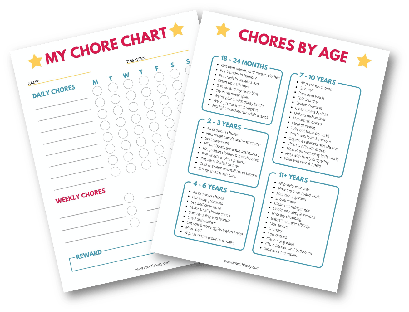 Chore Chart Chore By Age