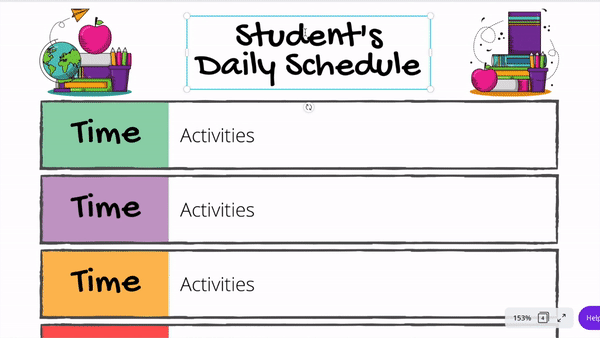 Student Daily Schedule Landing Page