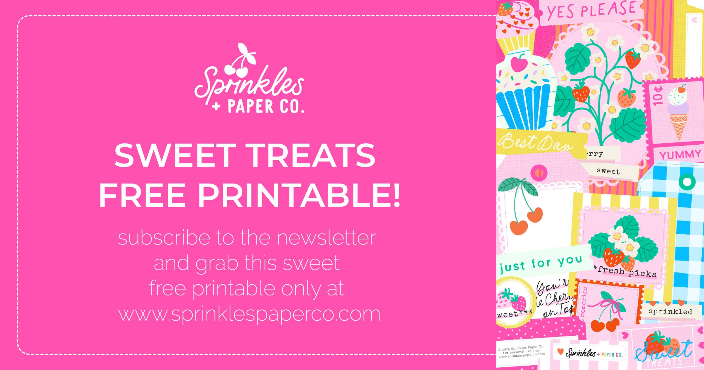 Free Sweet Treats Printable – Sprinkles Paper Co.