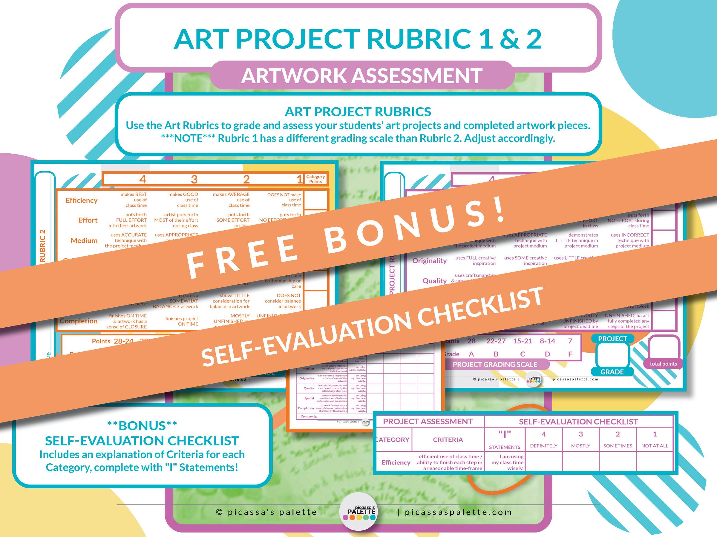 Get your FREE BONUS: Art Project Self-Evaluation Checklist by ...