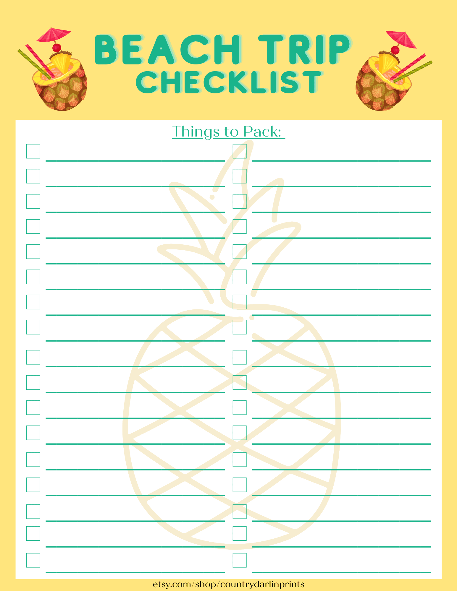 Beach Trip Checklist