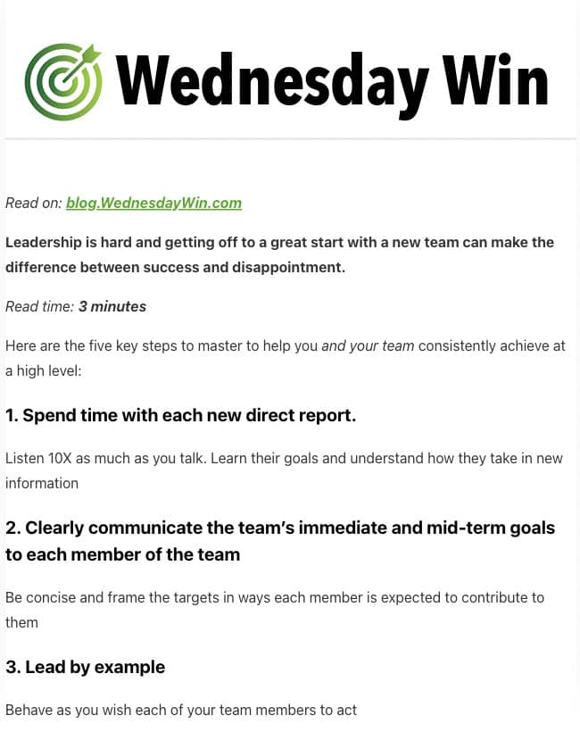The Wednesday Win