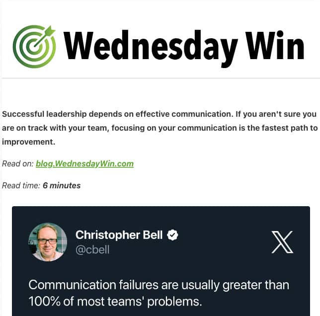 🎯 Wednesday Win: Leadership = communication?