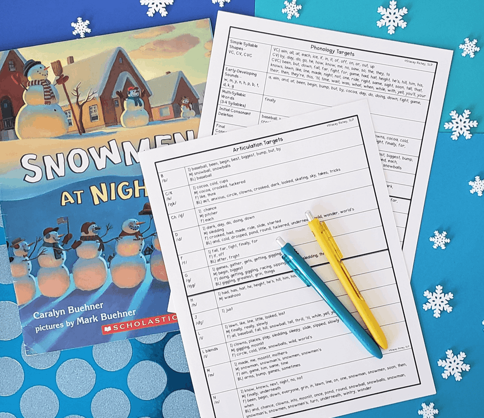 Snowmen at Night Book Companion for Speech Therapy