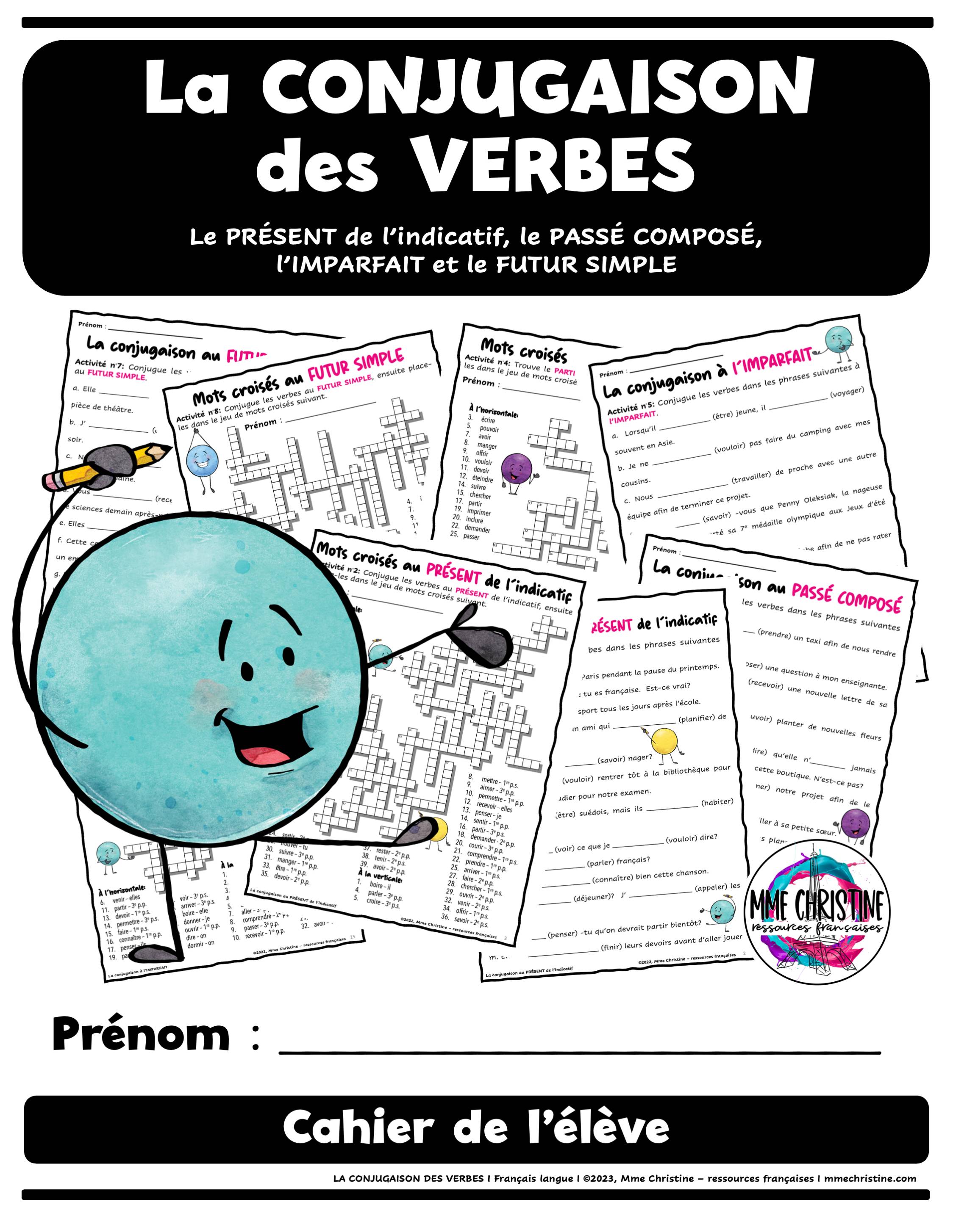 French verbs Freebie - Gratuité de verbes en français