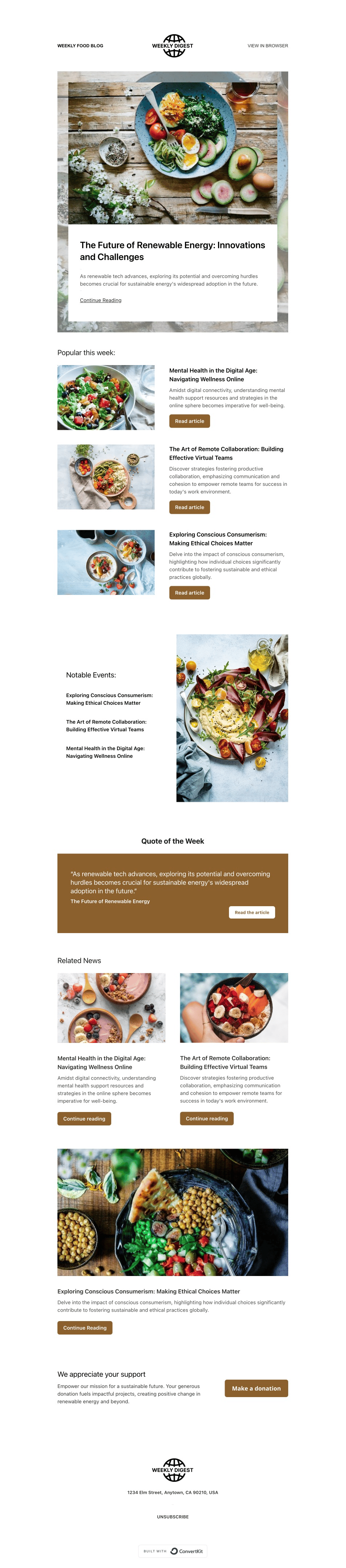 Food Blogger Digest Template by Cobus Bester
