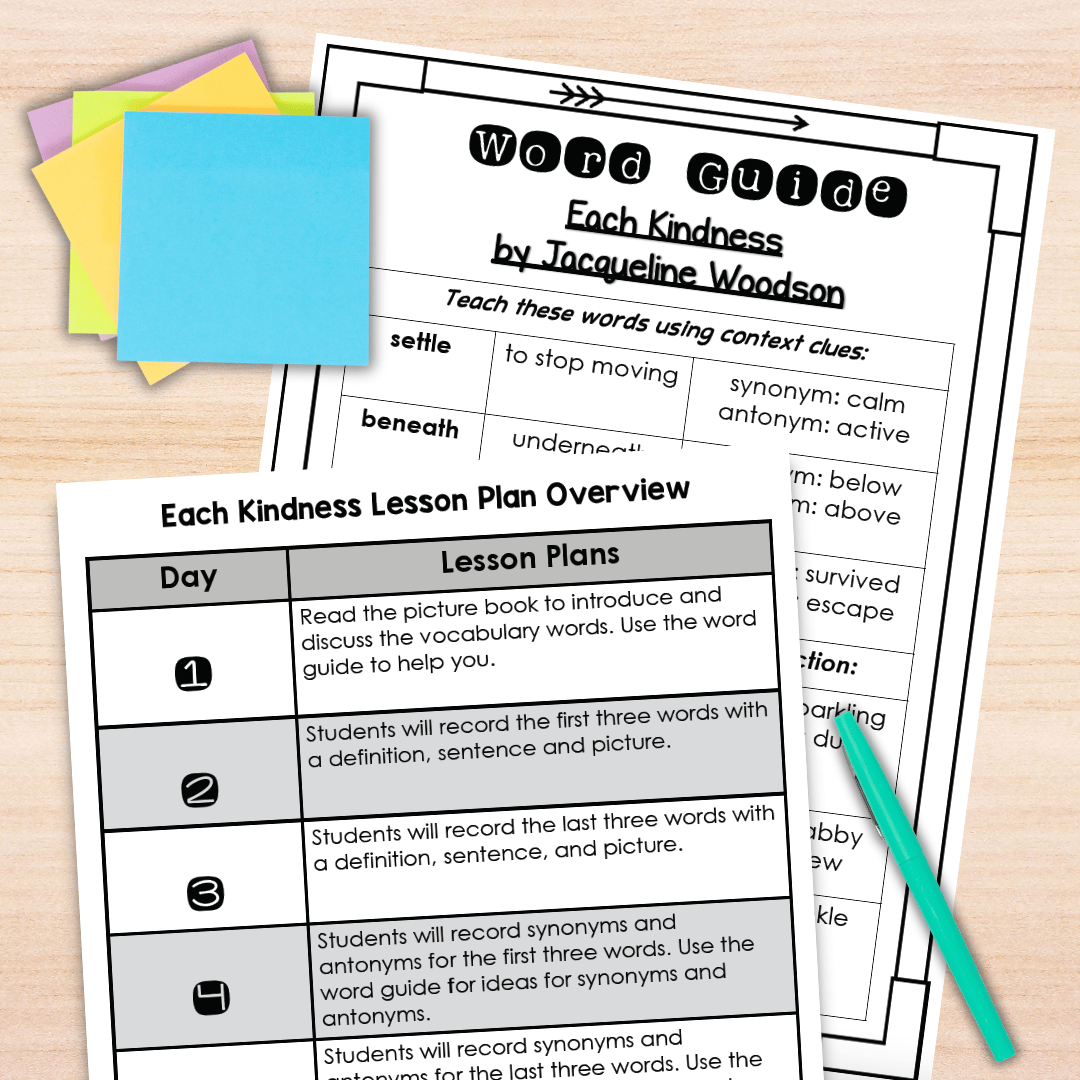 Teach vocabulary in a meaningful way using the book Each Kindness with ...