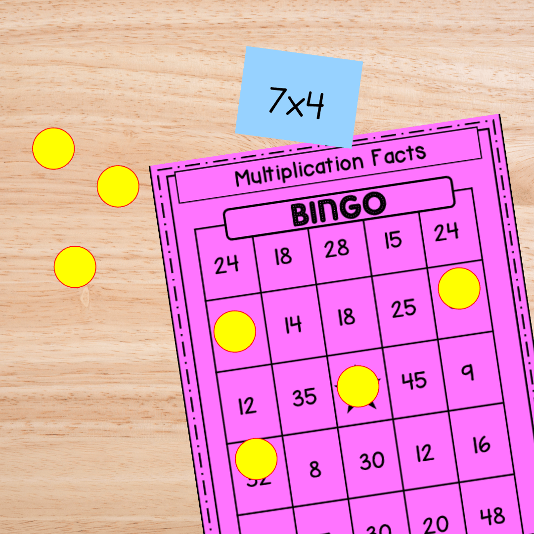 Grab a FREE multiplication facts bingo game that has a FUN TWIST!