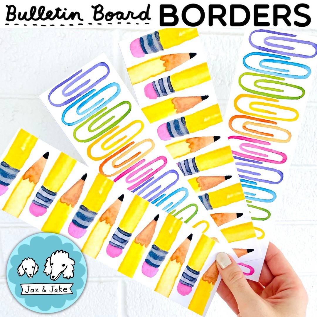 Free Watercolor Bulletin Board Borders by Jax and Jake