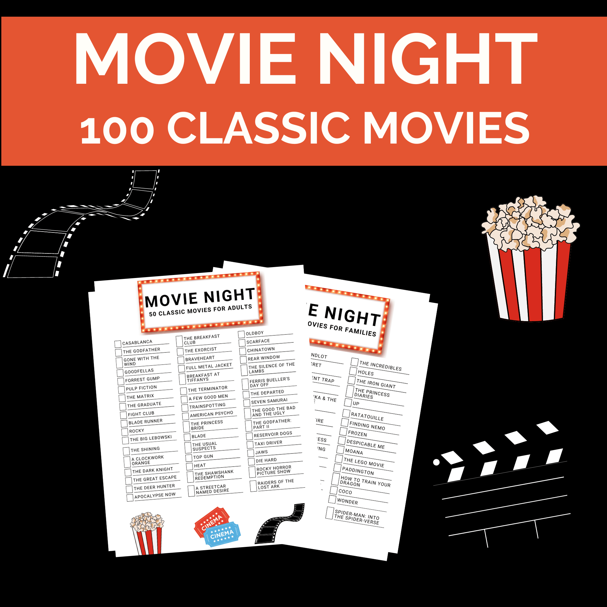 Get your FREE list of 100 Classic Movies to Watch!