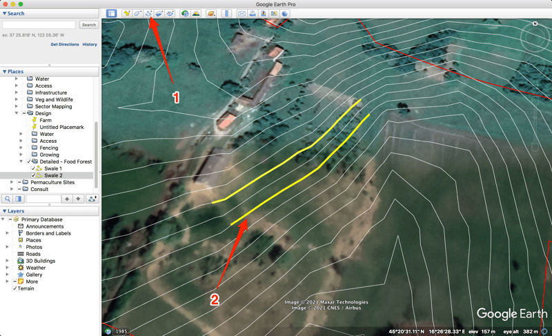How to design a Food Forest with Swales layout - Permaculture Apprentice