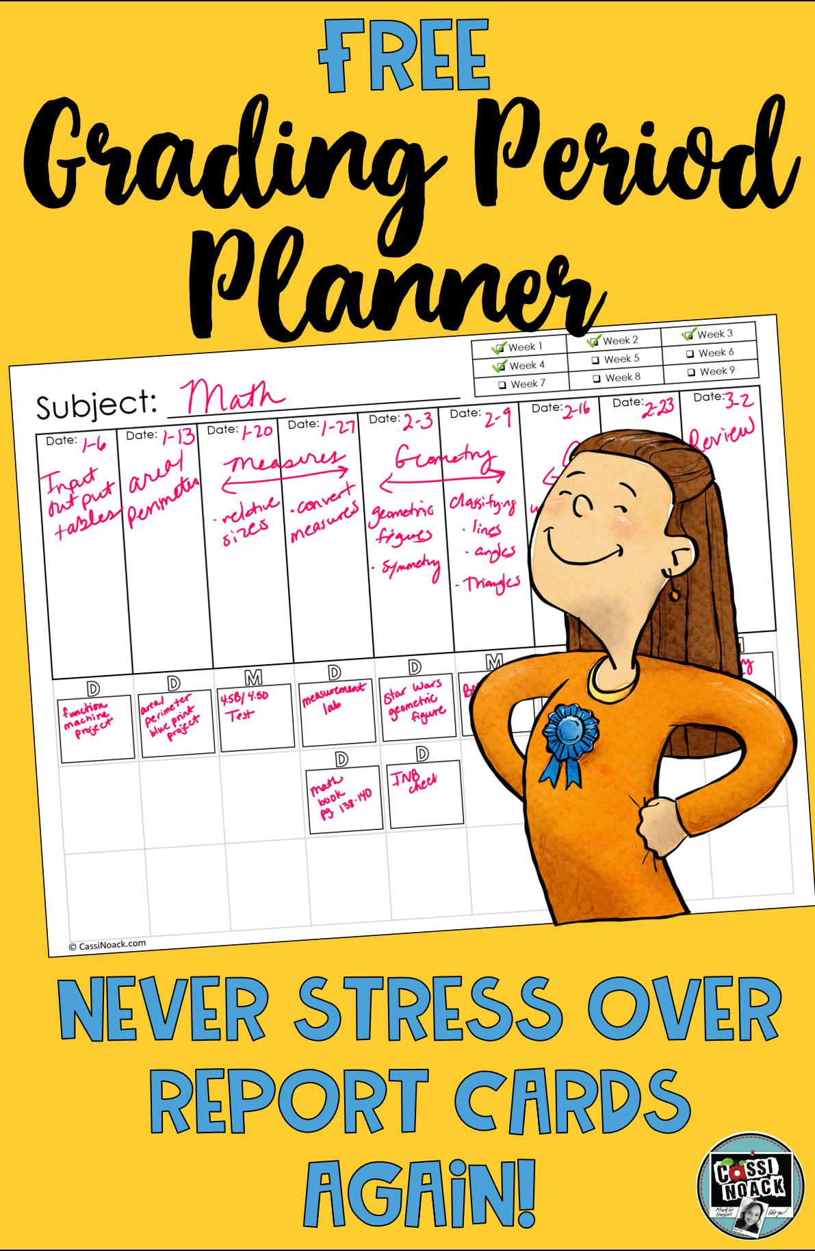FREE Grading Period Planner