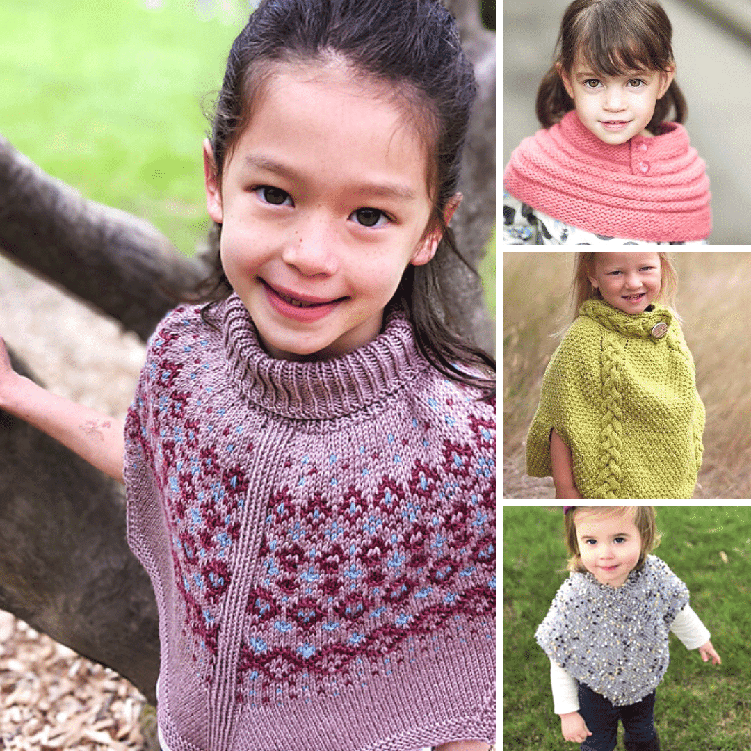 13 Free Stash-Buster Knitting Projects + 10 Ponchos for Girls! 😀